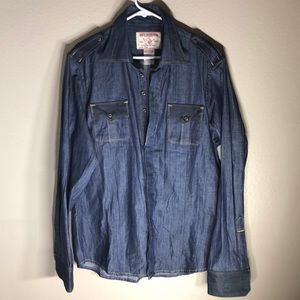 True Religion | Shirts | True Religion Button Up Xl Denim Jacket | Poshmark